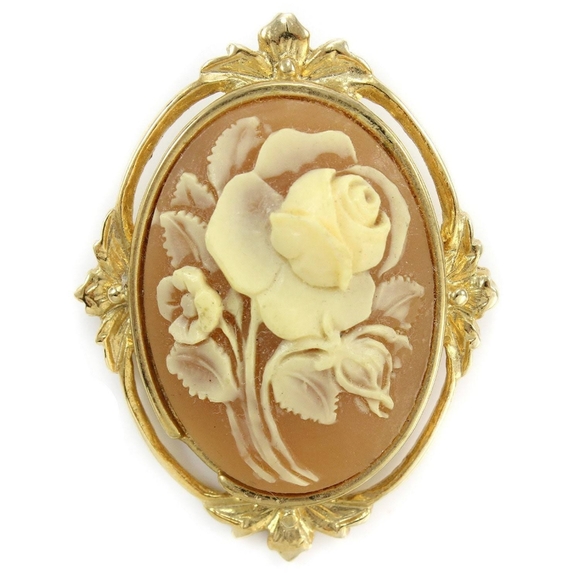 Whiting & Davis | Jewelry | Vintage Whiting Davis Rose Cameo Brooch ...